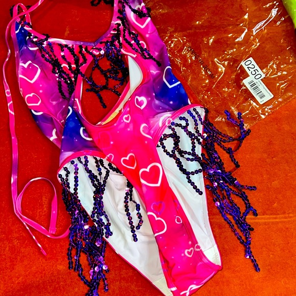 I Heart Raves | Swim | Nwt One Piece Floating Hearts Rave Outfit | Poshmark